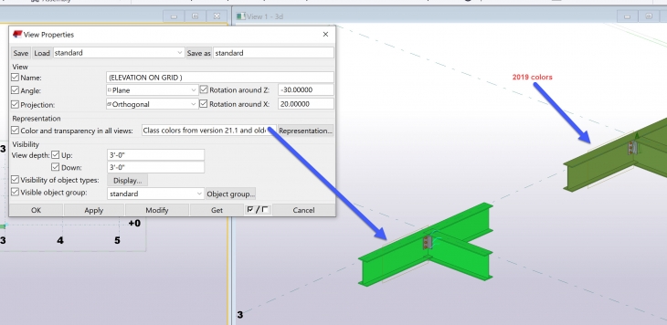 Modeling with colors from Tekla Structures version 21.1 and older | Trimble User Assistance